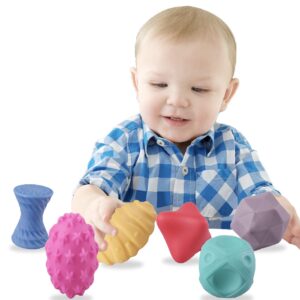 twoyomn baby soft balls 6 month up, toddler squeeze sensory, baby soft baby stacking balls baby bath toys, 6 pcs soft baby teething toy set for toddlers, infants