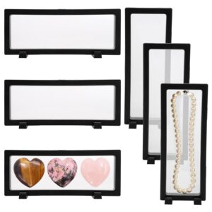 dicunoy 6 pcs 3d floating display case, coins display stand holder for jewelry, large suspension money frame box for dollar bill, medallions, fossils, rocks, stamps, 9" x 3.54" x 0.75"