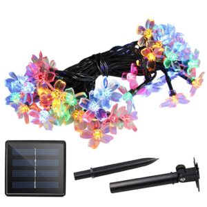 flystoo solar string light waterproof christmas party fairy lights outdoor solar lamp for home garden patio yard (emitting color : solar light color)