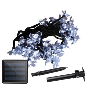 flystoo solar string light waterproof christmas party fairy lights outdoor solar lamp for home garden patio yard (emitting color : solar light white)