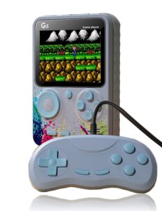 retro handheld game console akkweop with 500 classical fc games-3.0 inches screen portable video game consoles video games support for connecting tv & two players for kids adults (gray)