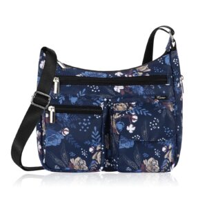 kamo crossbody bag for women - multi-pocket shoulder bag lightweight messenger bag casual printed purse handbag travel bag