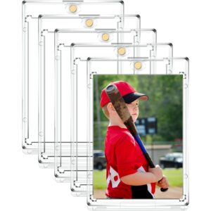 zonon 5 pieces magnetic card holder base trading card stand protector 35 pt acrylic baseball card protectors card sleeves protector case for trade card holder baseball card storage and display