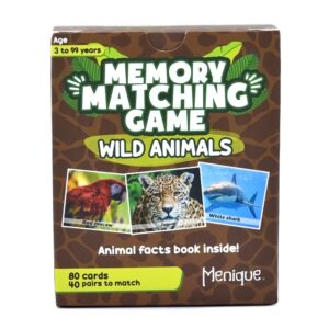 menique, wild animals, memory matching game