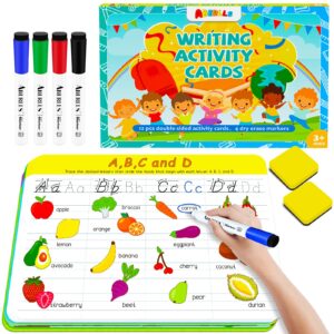 handwriting practice book for kids, toddler preschool learning activity for 3 4 5 year old boys girls, kindergarten educational toys, autism montessori toys, tracking letters learn number workbook