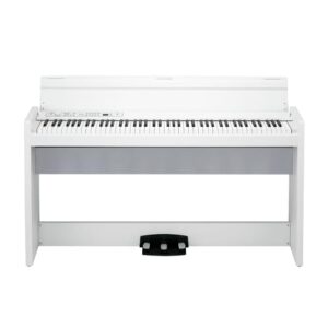 korg lp-380u digital home piano with 88-key fully weighted keyboard, built-in speakers, furniture stand, and 3-pedal unit (lp-380-wh u)