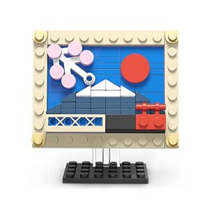 mount fuji building block kits, japan famous attraction building set, creative educational building brick toys for kids(89 pieces)