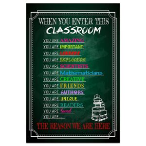 xjf classroom rules poster,12" x 18" motivational classroom poster,back to school classroom decorations,when you enter this classroom poster,motivational poster for kindergarten,elementary,high school