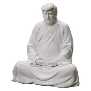 febud statue, mediating zen statue garden decor figurine table home decor accent/white