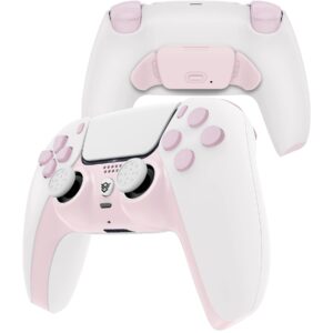 hexgaming esports rival controller 2 mappable rear buttons & interchangeable thumbsticks & hair trigger compatible with ps5 controller custom controller pc wireless fps gamepad - cherry blossoms pink