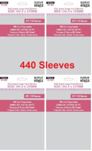 sleeve kings xxl super large card sleeves 101.5 x 153 mm (4x110 pack, 440 sleeves)