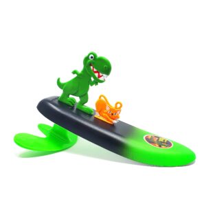 surfer dudes legends & surfer pets wave powered mini-surfer, pet and surfboard beach toy - rincon rex and santa cruz