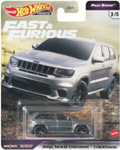 diecast hotwheels grand cherokee trackhawk - 2021 fast & furious fast stars 3/5 [gray] 1:64 scale premium