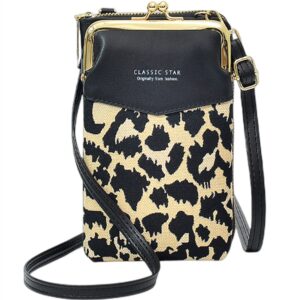 women leopard crossbody bag cell phone purse wallet for iphone 15 pro max, 15 pro, 15 plus, 15, for samsung galaxy s23 fe, a05s, a05, f34, m34 5g, f54, a24 4g, f14, m54, a54