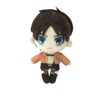 eren jaeger cosplay plush 20cm scout regiment plush doll cute anime stuffed figure toy gift for girl boy(20cm/7.87", eren)