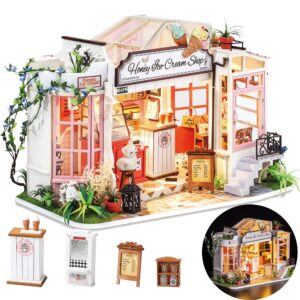 rolife diy miniature dollhouse kit for adults to build tiny house model gift for family and friends (ice cream store)