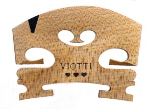 viotti violin bridge 4/4: finer grade solid maple violin bridge, pre-cut & pre-fitted to fit most 4/4 violins, crafted by highly skilled experts for sharper sound, volume, beauty & clarity