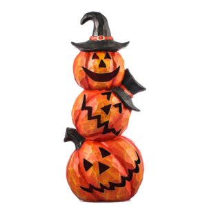 toiyason 14inch light up evil pumpkin scary jack o'stack halloween ornament decoration for outdoor indoor garden party festival events