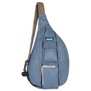 kavu original rope bag sling pack with adjustable rope shoulder strap - ocean