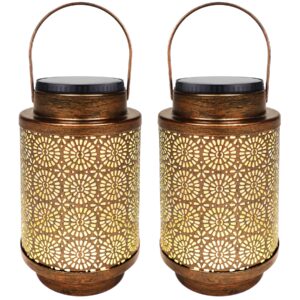 y yuegang solar lanterns outdoor waterproof, solar hanging lanterns outdoor for patio, solar lights for home and garden decor clearance, solar-powered decorative lanterns, 2 pack (2021 new version)