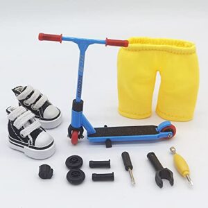 mikemeng finger scooter with tools and shoes finger board accessories - pack 1 black finger toy for kids toy (blue scooter)