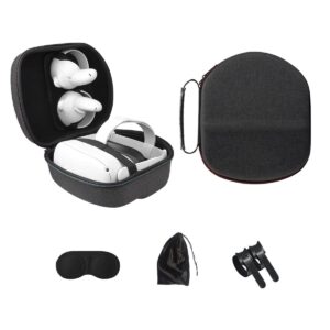 dethinton compatible with oculus quest2 case, travel case compatible with oculus quest2 all-in-one vr gaming headset and controllers includes multiple quest2 accessories (black)