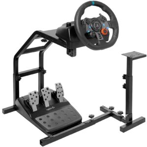 marada gaming steering wheel stand adjustable fit for logitech,thrustmaster,xbox, g25 g27 g29 g920 g923, racing wheel stand, handbrake shifter wheels and pedals not included