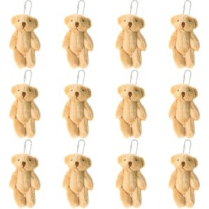 12pcs stuffed plush mini teddy bears, 6cm joint stuffed small teddy bears tiny bear stuffed animal bulk for cake decorations party favors supplies bag diy accessory christmas stocking …