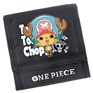 handafa anime one piece tri-fold wallet unisex manga sea king cosplay slim wallet(chopper)