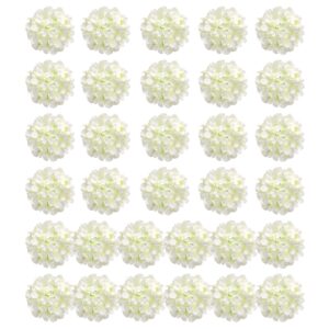 auihiay 32 pieces artificial hydrangea flowers white hydrangea flower heads with stems for wedding centerpiece home garden party decoration