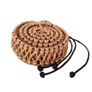 baittang handpan rope braid rattan rope surround decoration, apply to 21inch -25inch handpan steel drum, pure handmade, protection buffer, eliminate noise ( color : black )