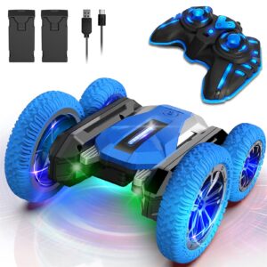 wsiyen toys rc cars remote control car, double sided 360°rotating stunt car, kids toy with rechargeable battery, leds, 4wd, all terrain tires,birthday gifts for boys age 6 7 8 9-14 year old