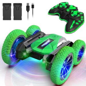 wsiyen remote control car rc cars, double sided fast stunt car, kids toys with rechargeable battery, leds,360° flips,4wd,all terrain tires, birthday gifts for boys girls age 6 7 8 9-14 year old