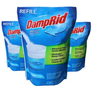 damprid fragrance free moisture absorber, 42 oz. refill bag, white, 3 count