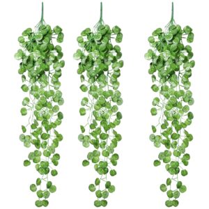 omldggr 3 pieces artificial hanging plants artificial hanging vine for indoor outside home garden office decor