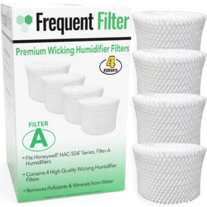 frequent filter - honeywell compatible hac504 honeywell humidifier replacement filters, filter a. fits hcm350 hcm-350 blue filters. (pack of 4)