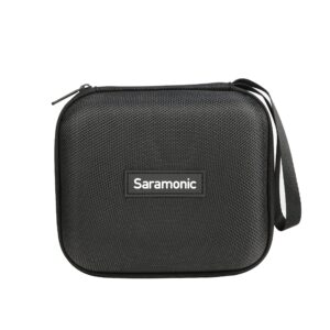 saramonic zippered clamshell protective case with strap for headset or lavalier microphones with clips, windscreens and more (sr-cs2)