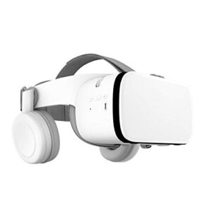 3d virtual reality vr headset for iphone and android phones, vr glasses/goggles with wireless headphones for imax movies & play games with remote controller.