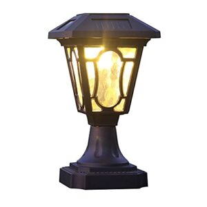 sfridq led solar column headlight outdoor waterproof garden light door post lights home villa garden light lawn light landscape lighting fixture