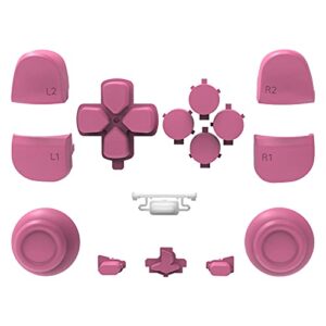 wps replacement clip shell thumbsticks dpad r1 l1 trigger full buttons set for ps5 playstation controller (pink)