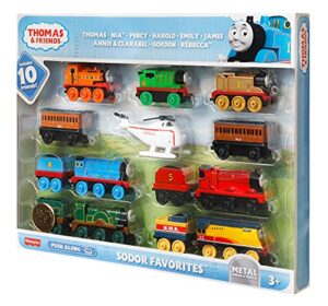 ​fisher-price thomas & friends sodor favorites gift set featuring die-cast train engines and vehicles for preschool kids ages 3 years and older