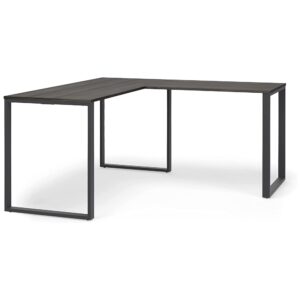 hon basyx l-shape corner computer desk, gray