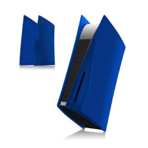 iqiku ps5 plates for disc edition, ps5 cover, hard shock resistant ps5 shell (blue)