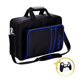 g-story case storage bag, carrying case compatible with ps5 disc and digital edition, travel bag for controller, included silicone cover skin protector