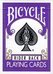 bicycle purple rider back playing card deck poker size