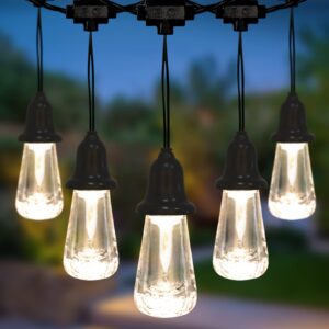 muday outdoor string lights,20 bubble vintage bulbs with 29v safe adaptor 9.84ft wire, hanging lights for outside,led garden lights for home party patio porch wedding decor.(warm white)