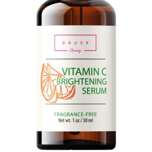 bauer beauty vitamin c face serum improves skin brightness, fine lines, anti-aging skin repair, brighten dark spots and reduce wrinkles