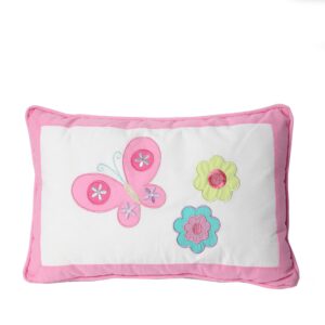 cozy line home fashions floral butterfly garden blooms tulip daisy 20”x15”x4” flower rectangular set of 1 decor throw pillow, pink, purple, green, white, multi-color