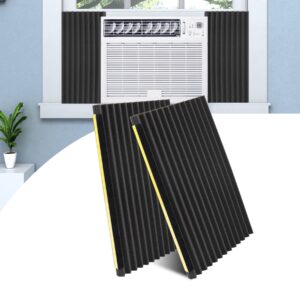 pearwow window air conditioner side panels,window ac side panel foam insualtion kit,17in high x 9in wide x 7/8in thick,2 pack,black