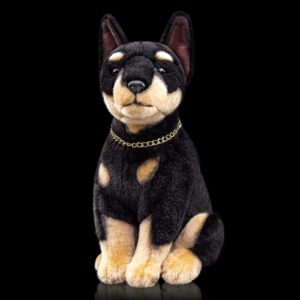 zhongxin made simulation doberman stuffed animal puppy dog - 12 inch plush toy, best plush toys for girls & boys as gift